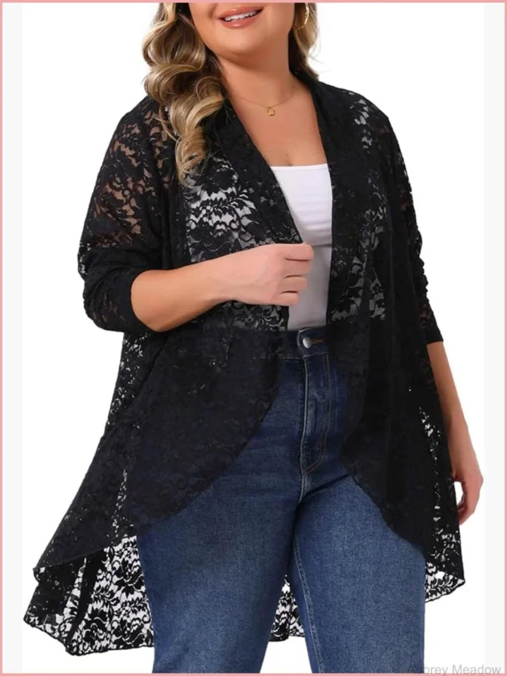 Sweaters | Plus Size Lace Cardigan Open Front Long Sleeve Sheer Crochet ...